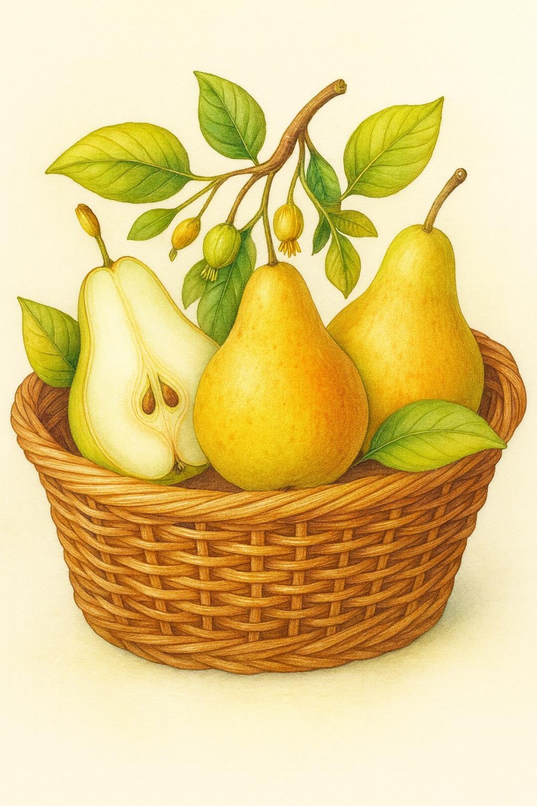 Botanical Pears – Realistic Coloring Book for Adults | 20 Pages ...