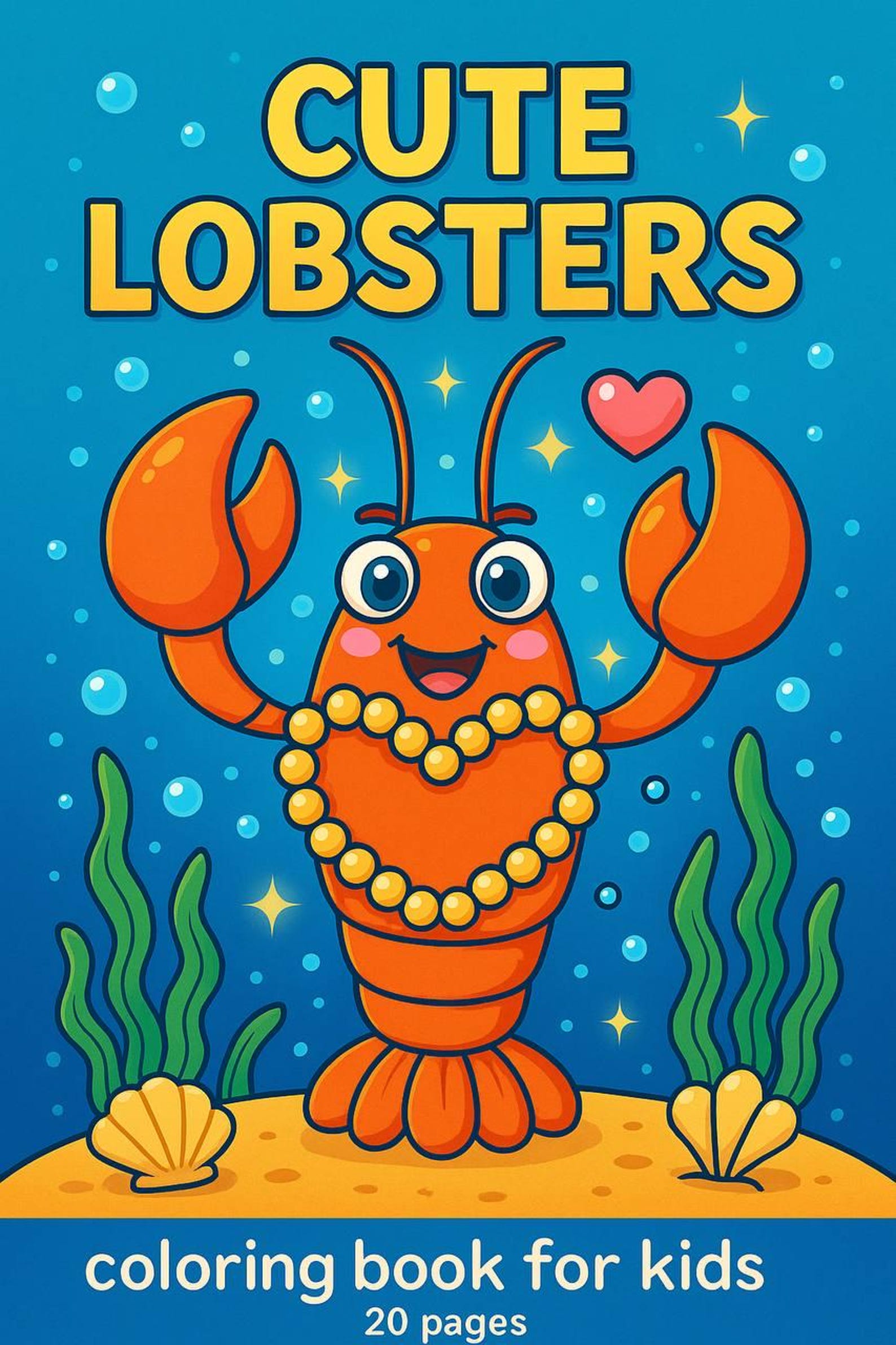 Lobsters – Ocean Friends Coloring Book for Kids | 20 Printable Pages - Etsy