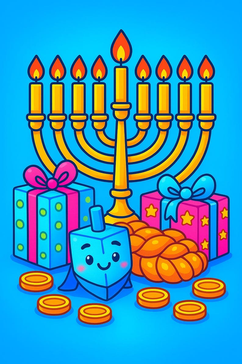Hanukkah Menorah Coloring Book for Kids – 20 Pages Printable - Etsy