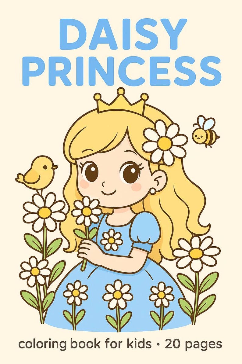 Daisy Princess – Flower Garden Coloring Book for Kids | 20 Printable ...