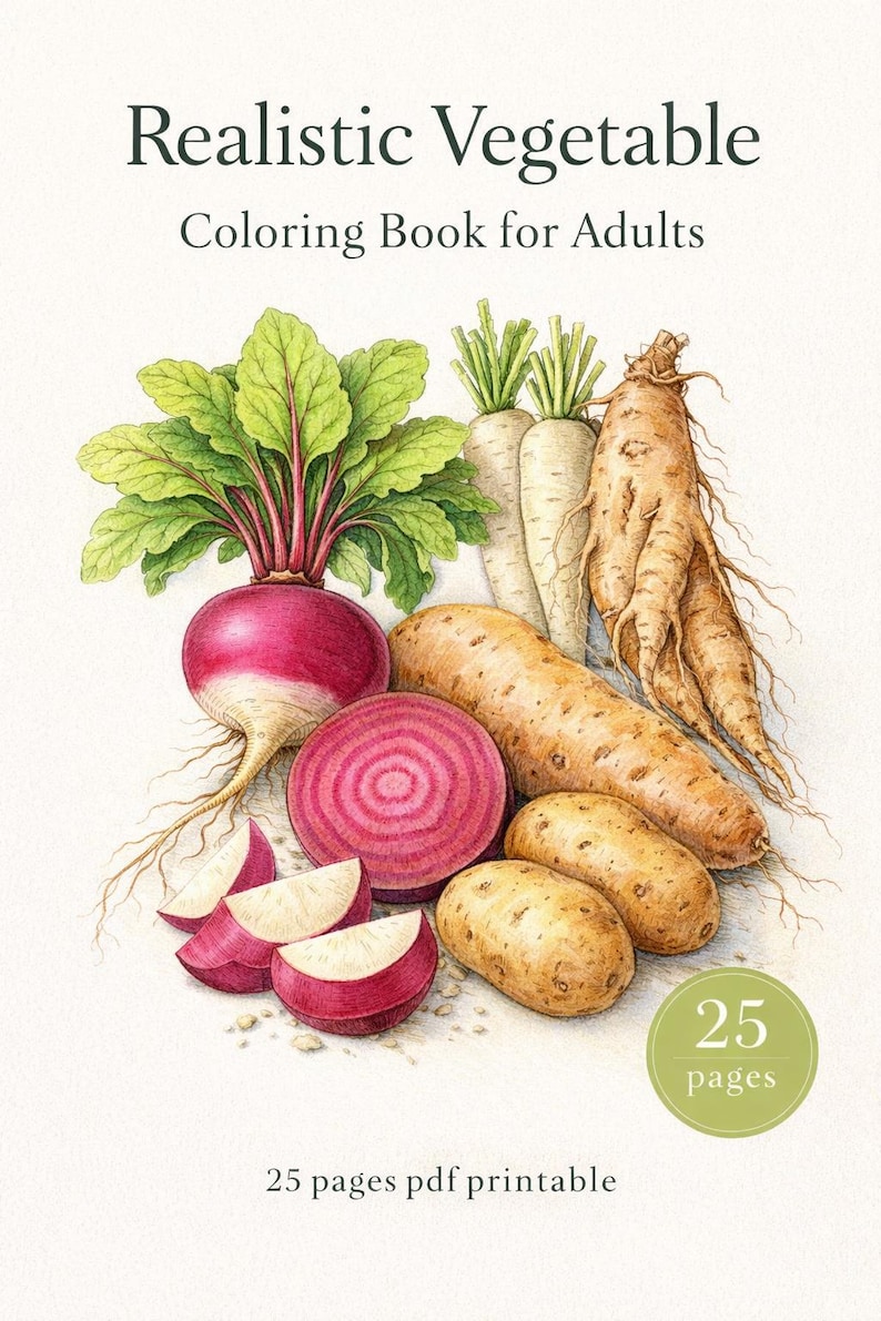 Botanical Root & Garden Vegetables · 25 Pages · Printable PDF - Etsy