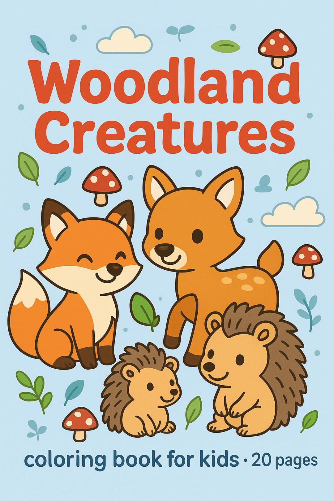 Woodland Creatures Coloring Book for Kids – 20 Fun Printable Pages ...
