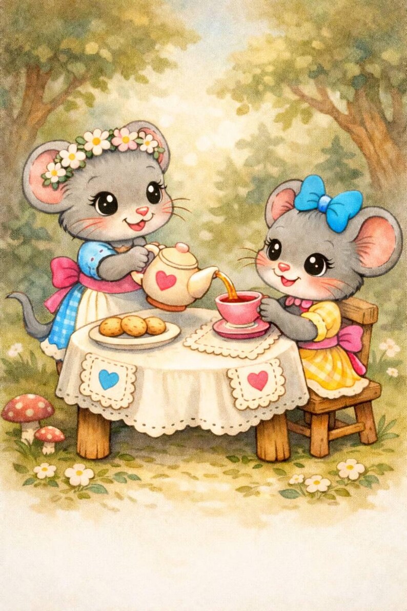 Tiny Mice Tea Party – Animal Tea Time Coloring Book for Kids | 20 ...