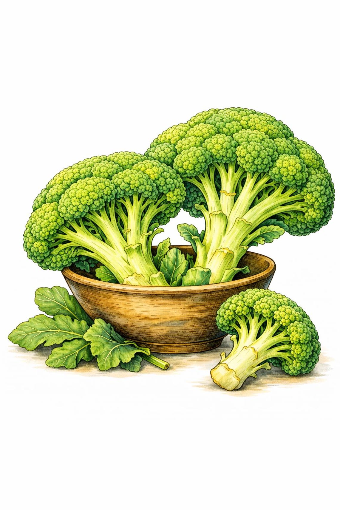 Broccoli & Florets - Realistic Botanical Coloring Book for Adults - 20 ...