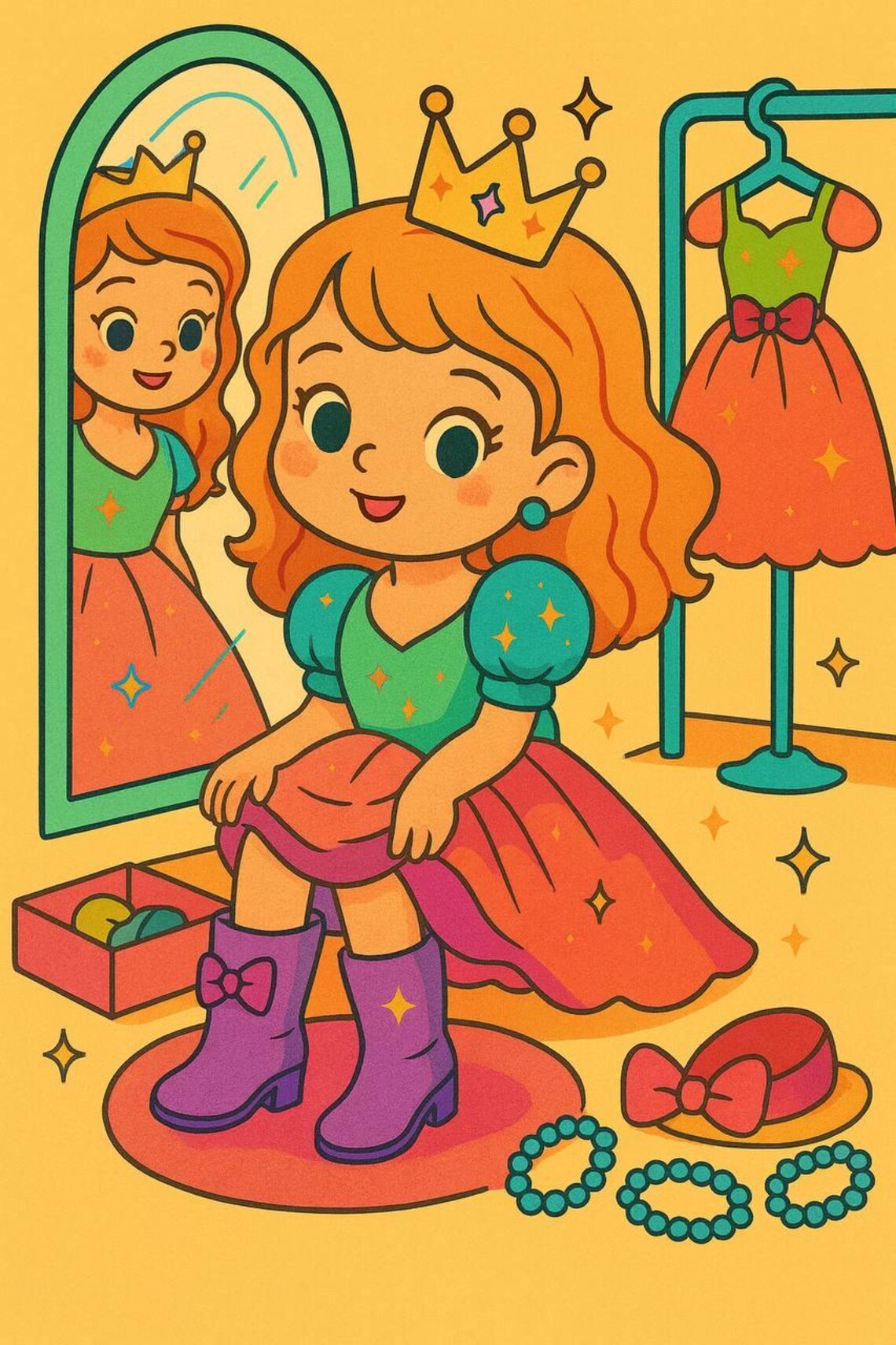 Princess Fashion Coloring Book for Kids • Boutique Dresses, 20 Pages ...
