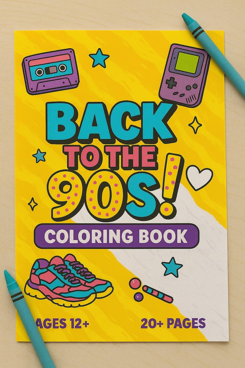 90s Nostalgia Coloring Book: Retro Printable for Teens & Adults ...