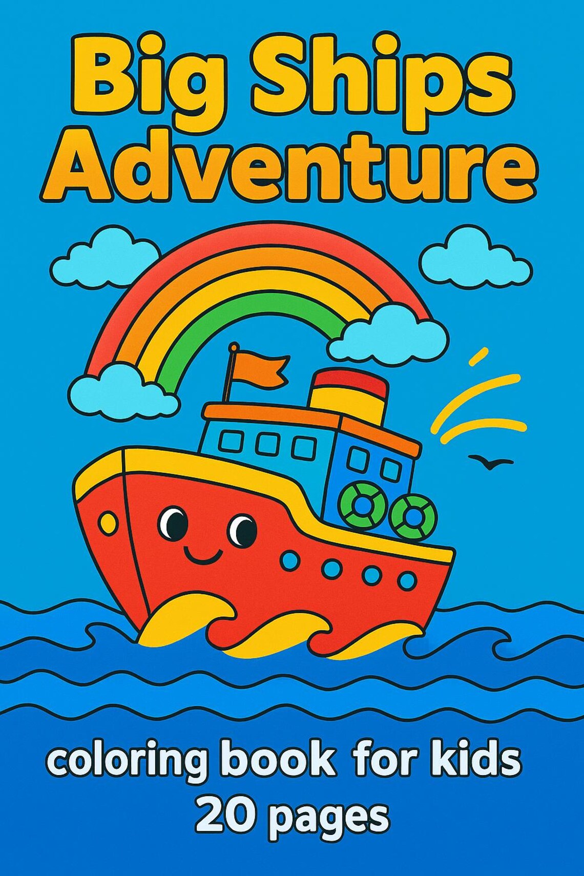 Ships Coloring Book for Kids: Marine Adventure, 20 Fun Pages (printable ...