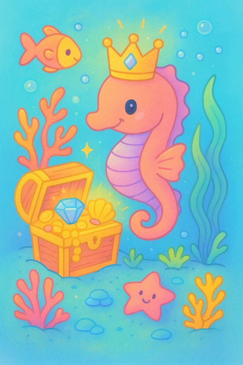 Treasure Chest Underwater Coloring Book for Kids – 20 Magical Ocean ...