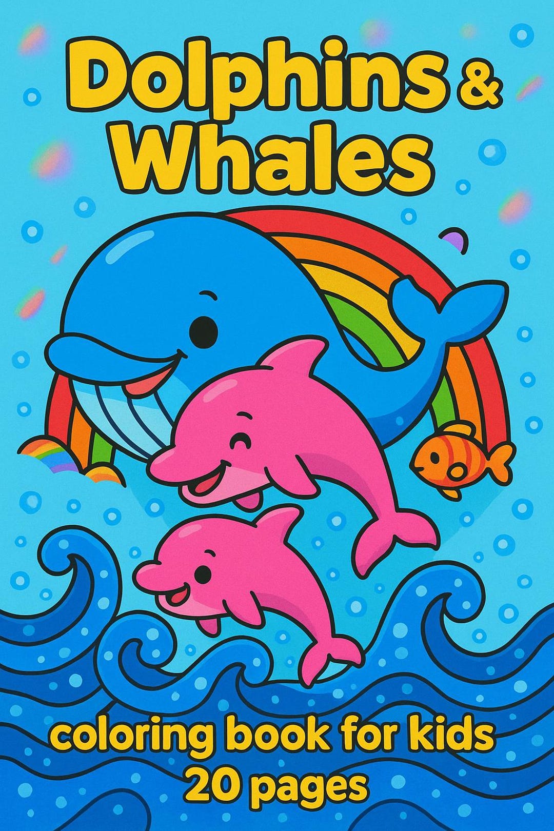Dolphins and Whales Coloring Book for Kids – 20 Pages Printable - Etsy