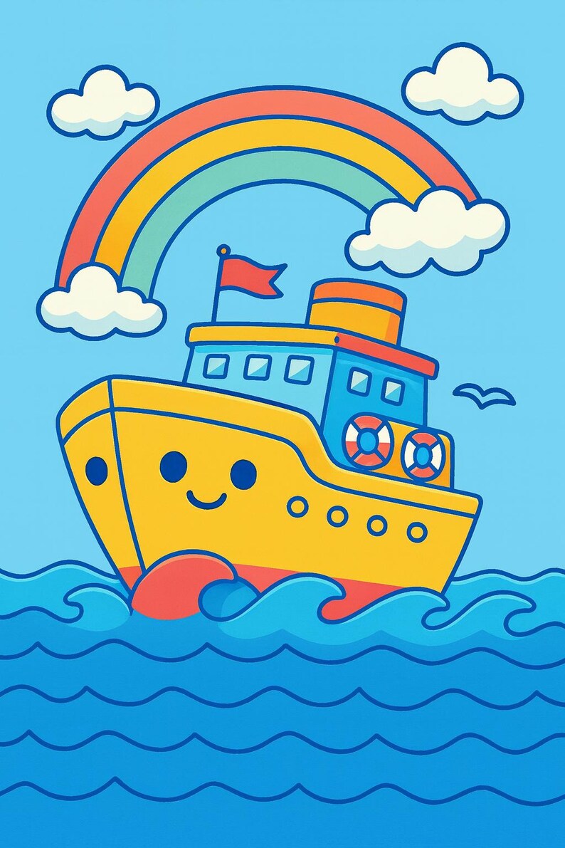 Ships Coloring Book for Kids: Marine Adventure, 20 Fun Pages (printable ...