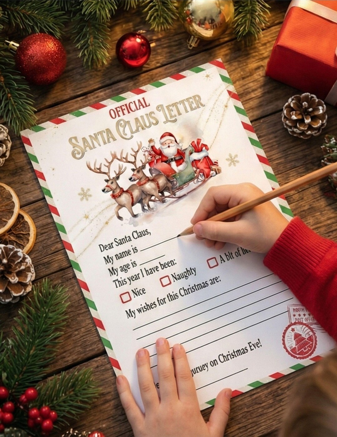Official Letter to Santa & Reply Bundle, Printable North Pole Mail Kit ...