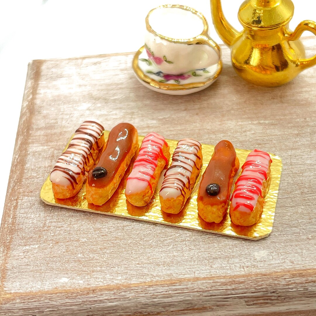Assortment of Realistic Miniature Gourmet éclairs for Dollhouse ...