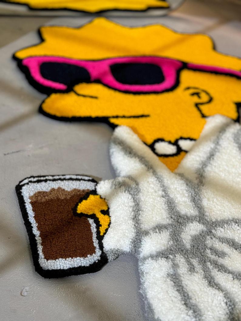 Lisa Simpson Rug – Cartoon Tufted Rug With Glasses & Robe, Boho ...