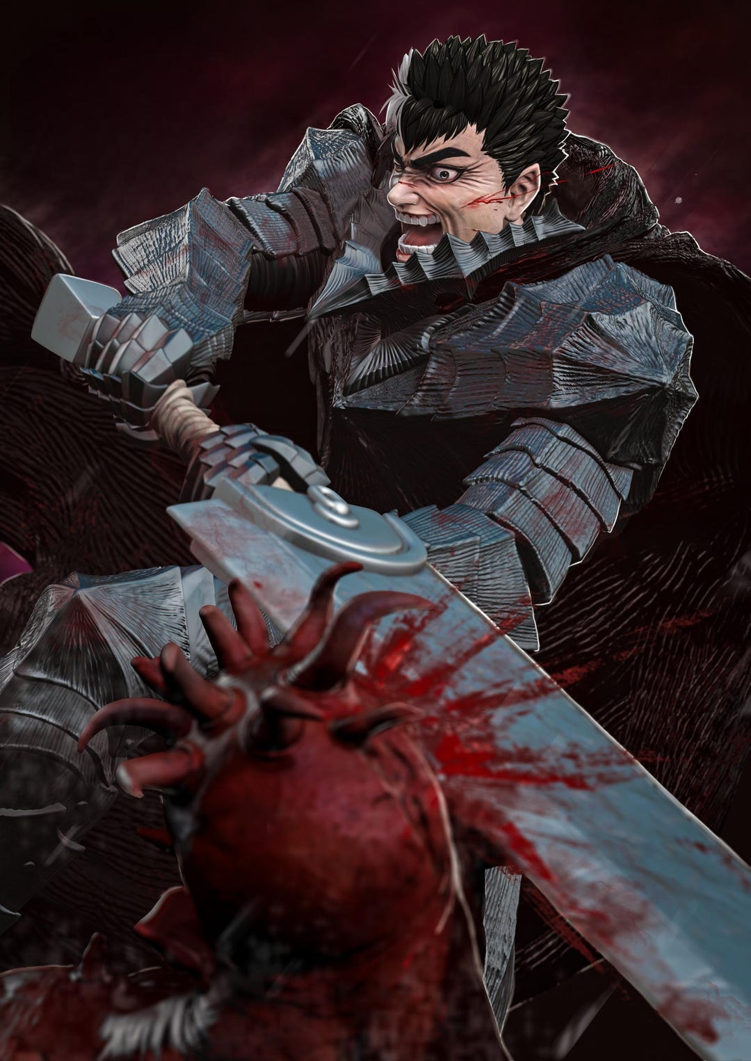 Guts Version 2.0 Stl 3D Print | Berserk Warrior STL Figure File | Anime ...