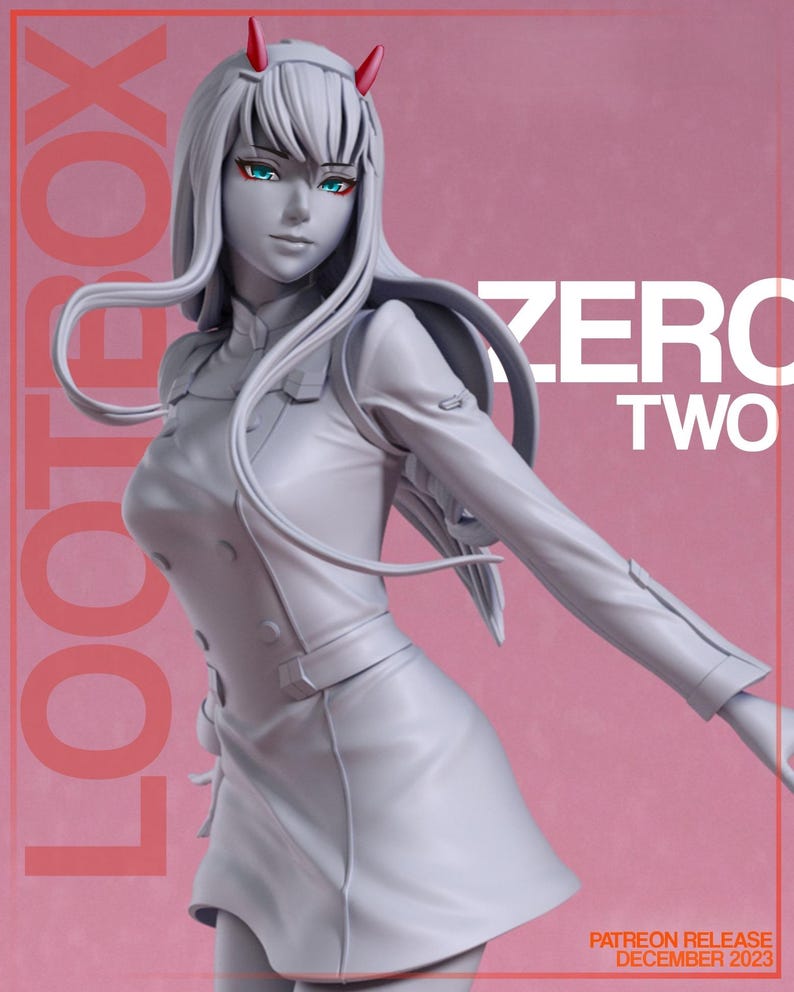 Zero Two STL 3D Print File | Anime STL Figure for Resin & Fdm | Darling ...