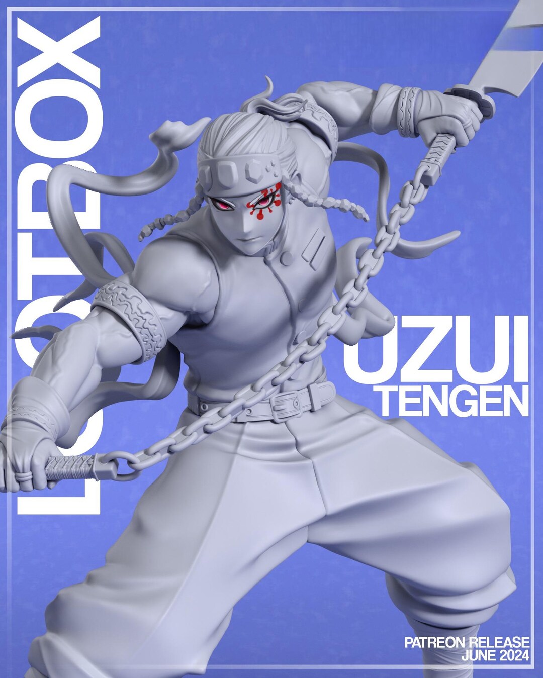 Uzui Tengen STL 3D Print File | Demon Slayer Sound Hashira STL Figure ...