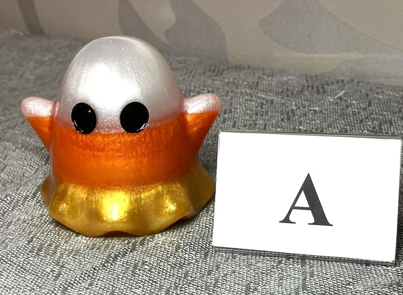 Handmade Candy Corn Ghost Figurine, Halloween Gift, Resin Ghost, Unique ...