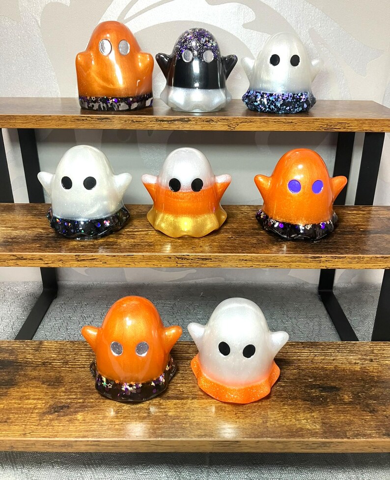 Handmade Candy Corn Resin Ghost Figurine, Halloween Decor - Etsy