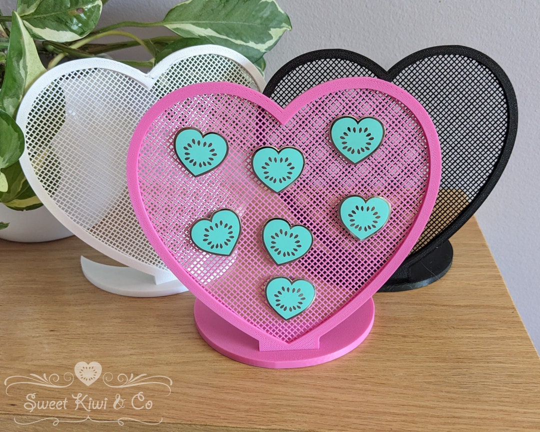 Cute Heart Enamel Pin Frame - Kawaii Enamel Pin Display - Etsy