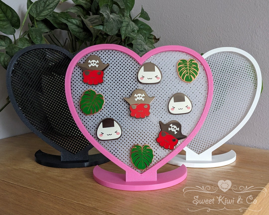 Cute Heart Enamel Pin Frame Kawaii Enamel Pin Display - Etsy
