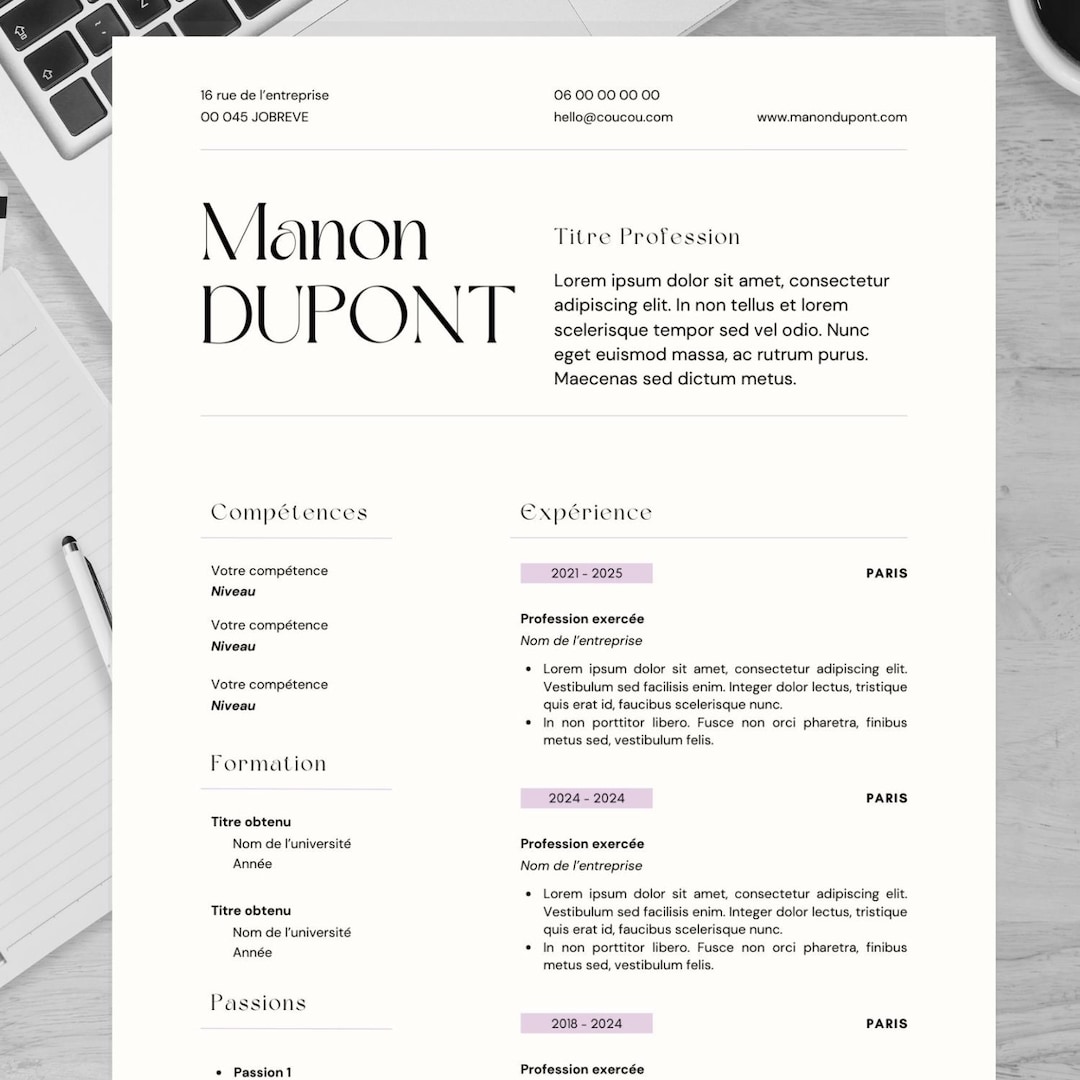 French CV + Application Guide / Cv Template Canva / Cv Canva / CV and ...