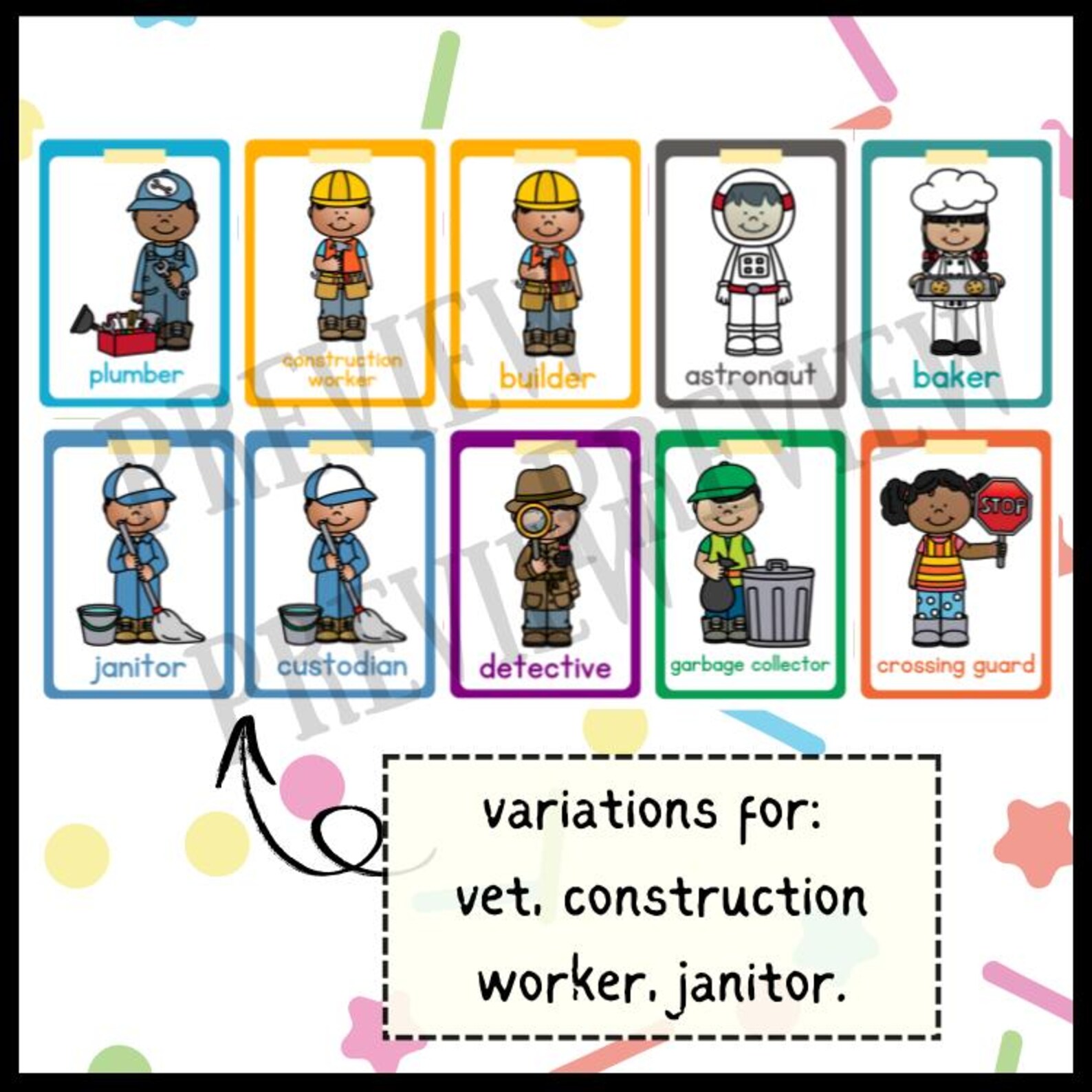 50 Community Helpers Flashcards | Graphic Photos + Real Photos - Etsy