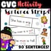 CVC Sentence Strips Activity: Read & Match Game (digital Download - Etsy