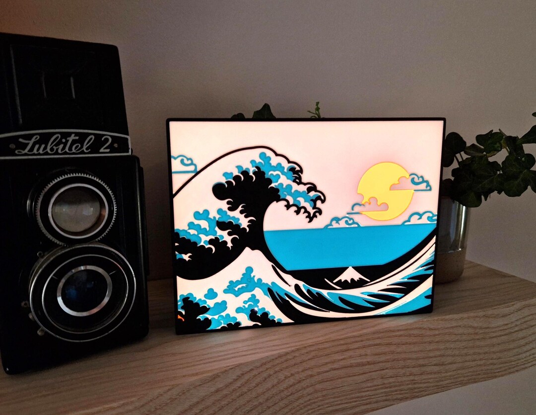 3d-printed Lightbox Inspired by "the Great Wave" – Dimmable LED Wall ...