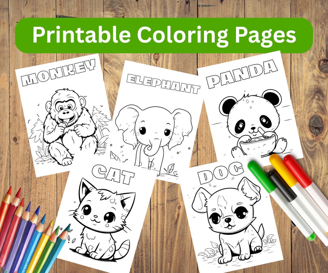 Animal Coloring Pages for Kids – 10 Printable Safari, Farm, Jungle ...