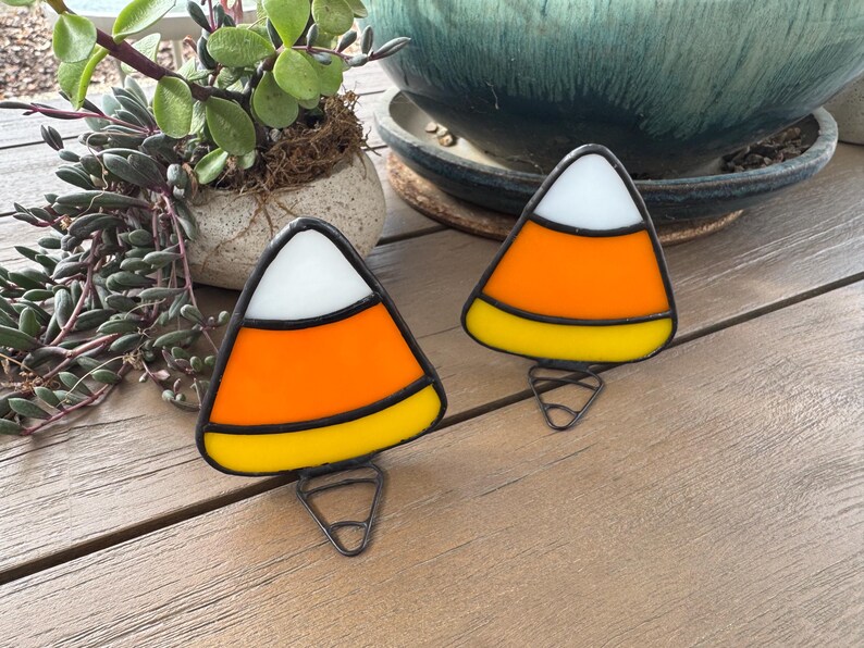Stained Glass Candy Corn Suncatcher | Handmade Halloween Decor - Etsy