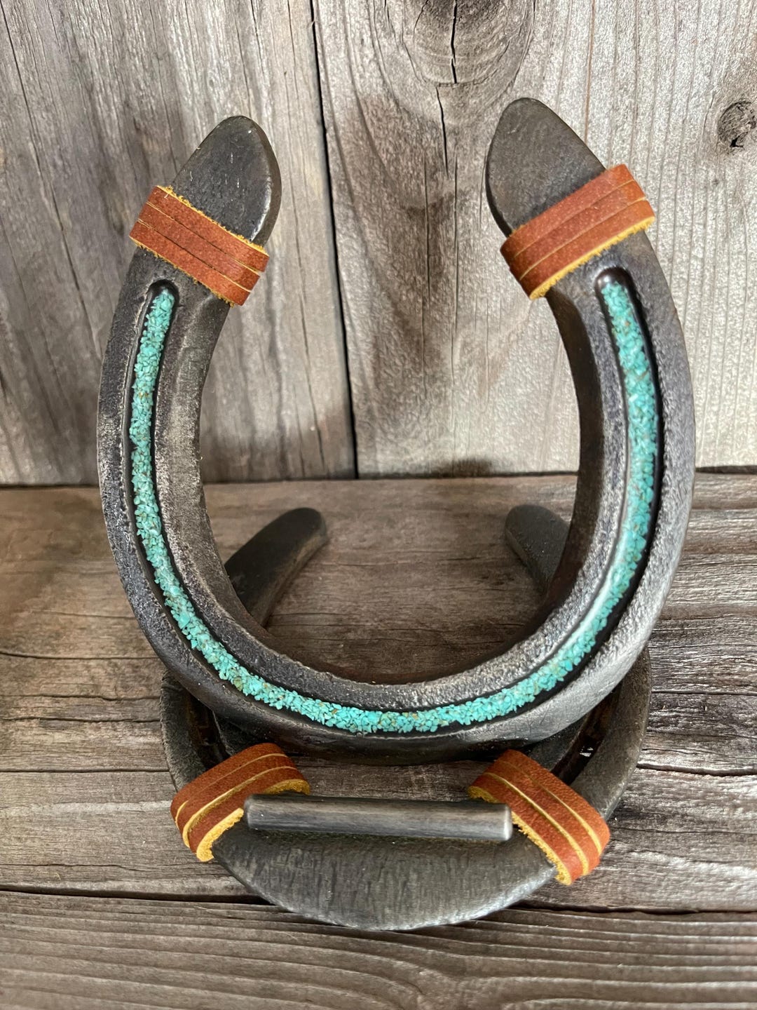 Rustic Horseshoe Phone Holder: Western Business Card & Tablet Display ...
