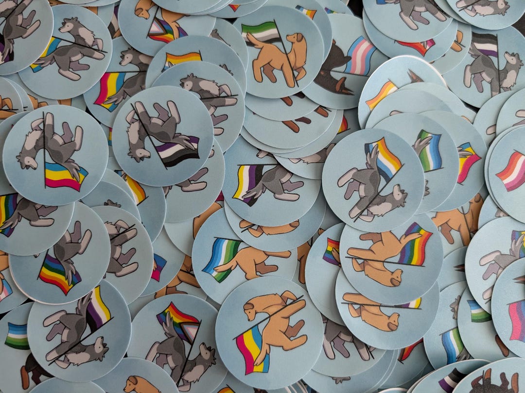 Pride Dog Sticker, Water Bottle Sticker, Fun Gift, LGBTQ+, Laptop ...