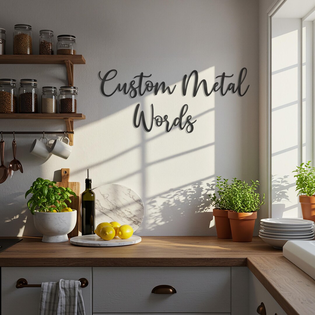 Custom Metal Words Wall Art, Personalized Metal Sign, Custom Name Metal ...