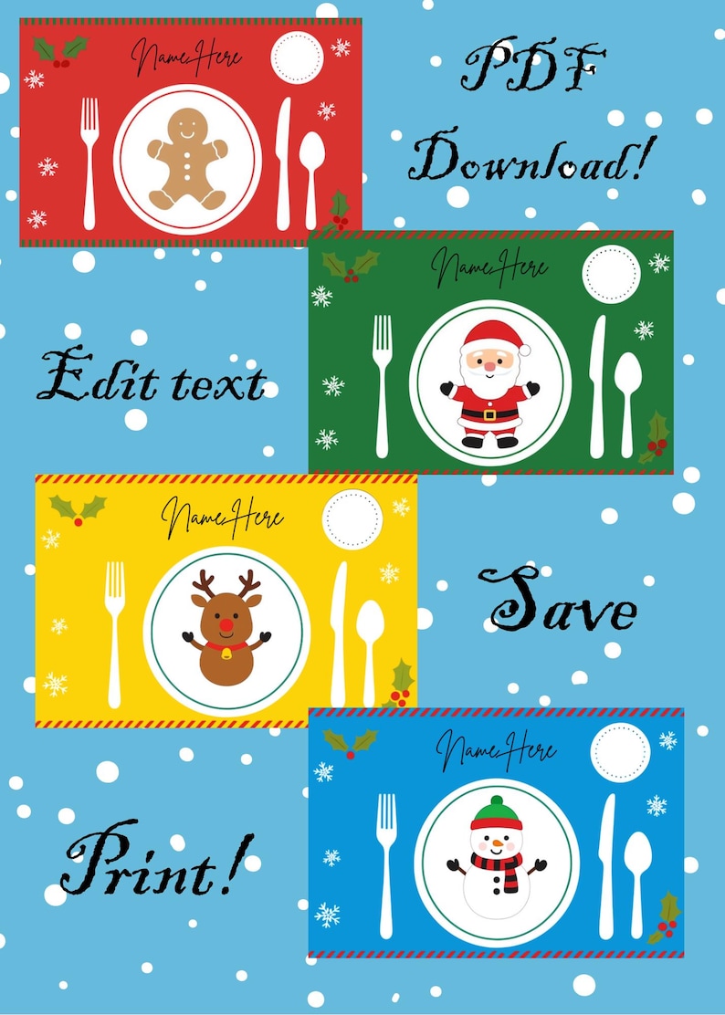 Christmas Classroom Placemat, Educational Table Mat for Kids, Learning ...