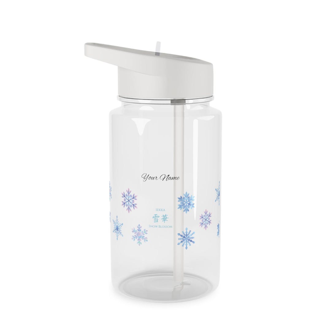Personalized Snow Blossom Water Bottle, Japanese Snowflake Design ...