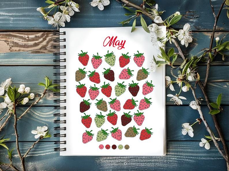 May Journal Printable | Monthly Planner PDF | Mood Tracker & Self-care ...