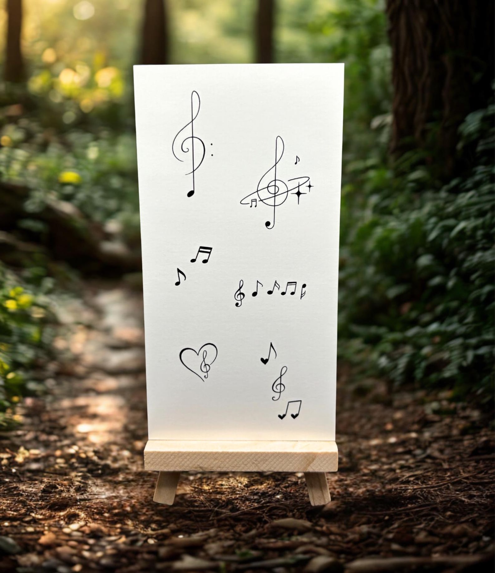 Fine Line Music Temporary Tattoo (set of 2) / Treble Clef Tattoo ...