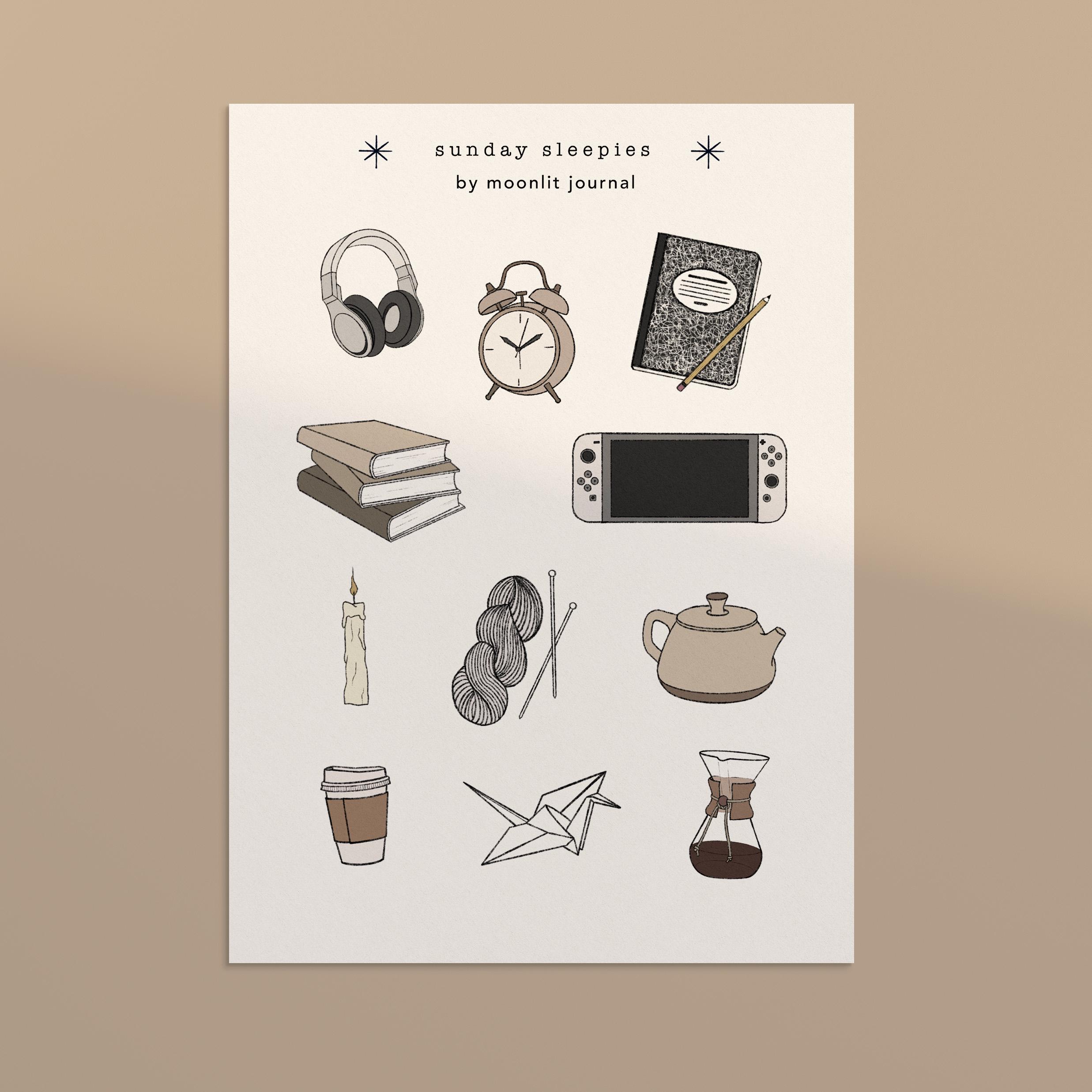 Printable Sticker Sheet for Journals & Planners – Notebooks, Knitting ...
