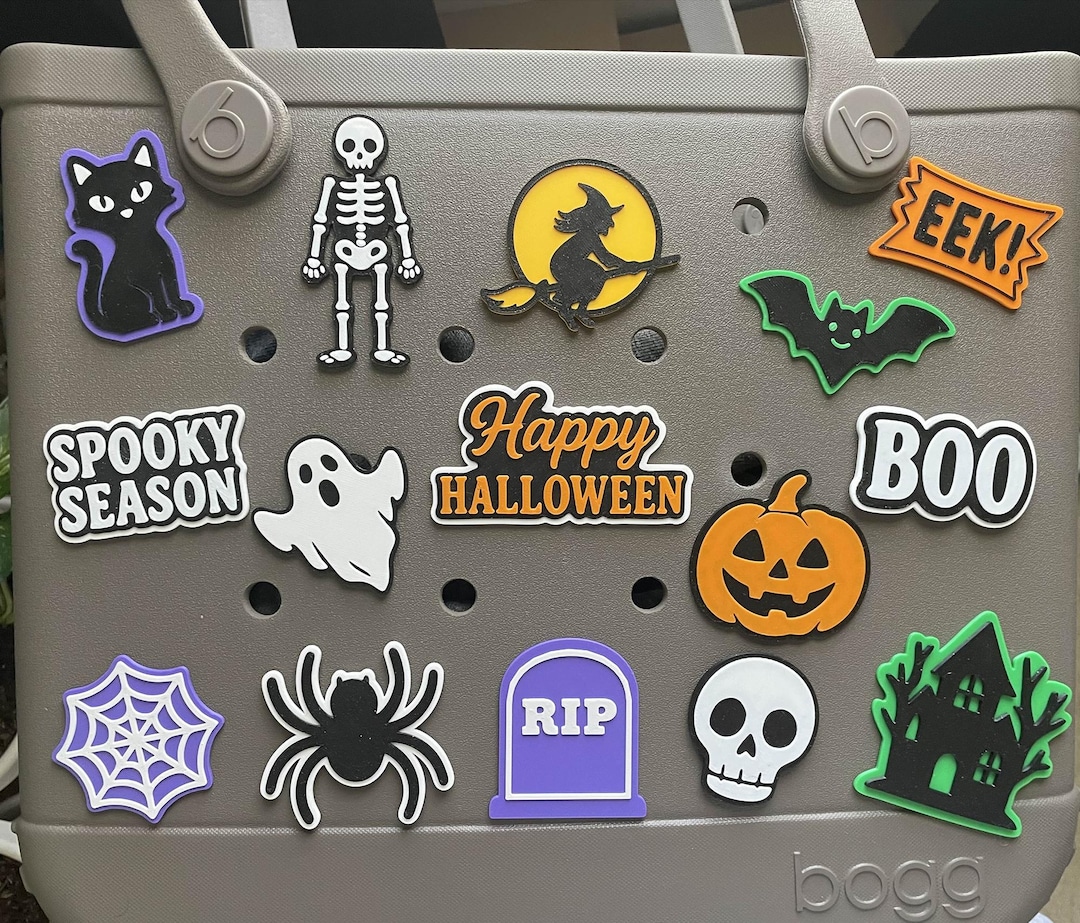 Halloween Bogg Bag Charms: Ghost, Bat, Skeleton, Spooky Season, Web ...
