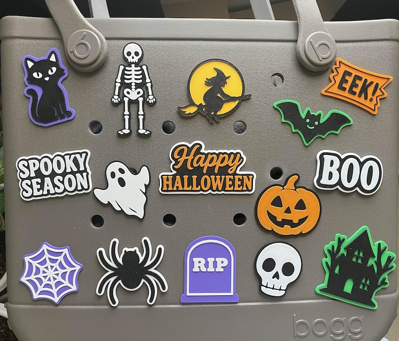 Halloween Bogg Bag Charms: Ghost, Bat, Skeleton, Spooky Season, Web ...