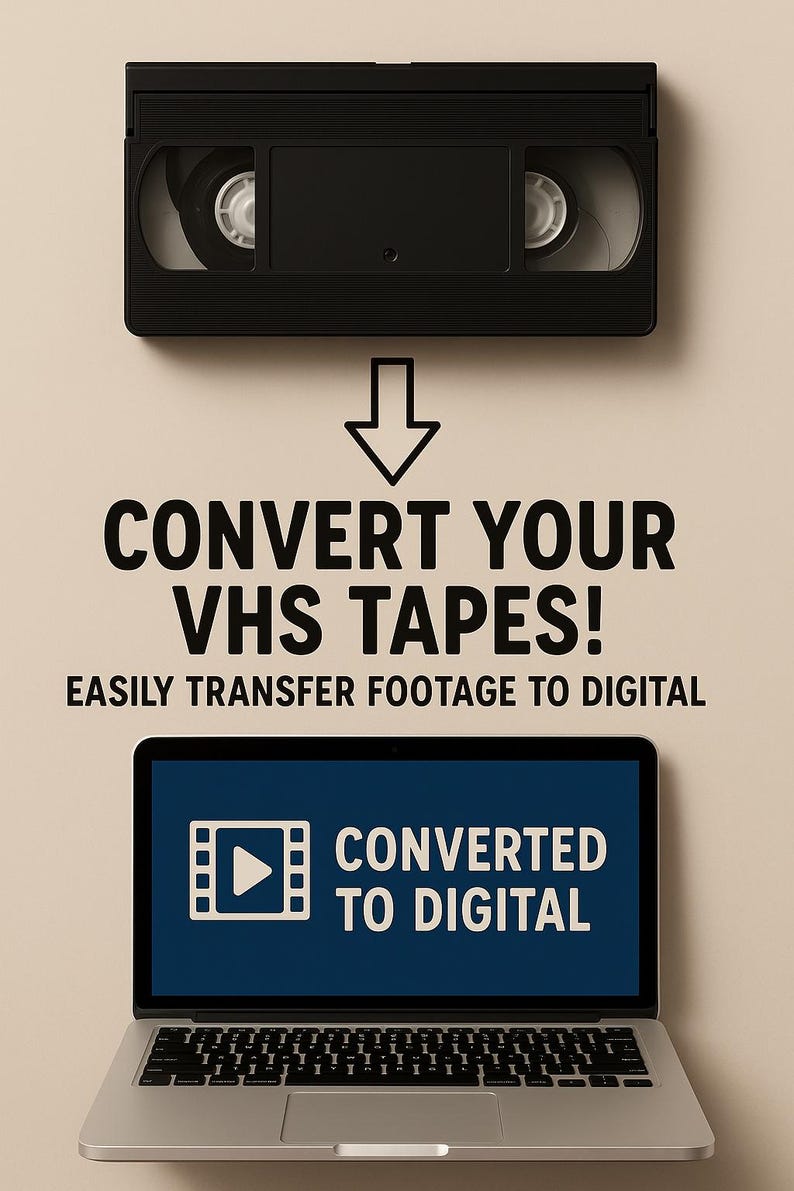 VHS to Digital Conversion Kit – 6 Tapes - 2 USB Drives + 12-month Cloud ...