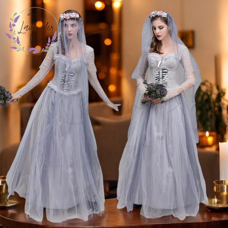 Ladies Ghost Bride Halloween Cosplay Dress | Spooky Corpse Bride ...