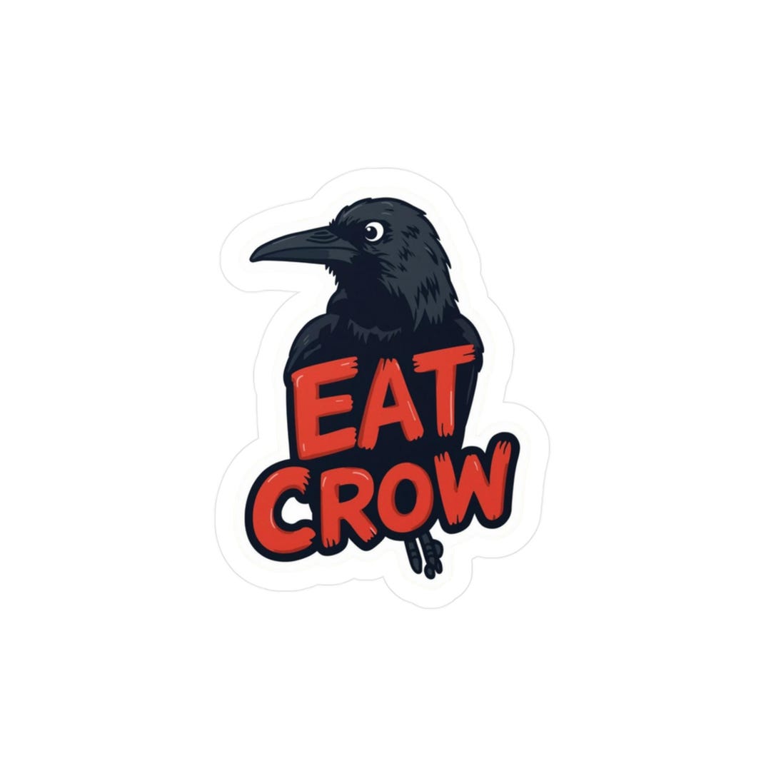 Eat Crow Raven Illustration Sticker | Kiss-cut Vinyl Decal - Etsy