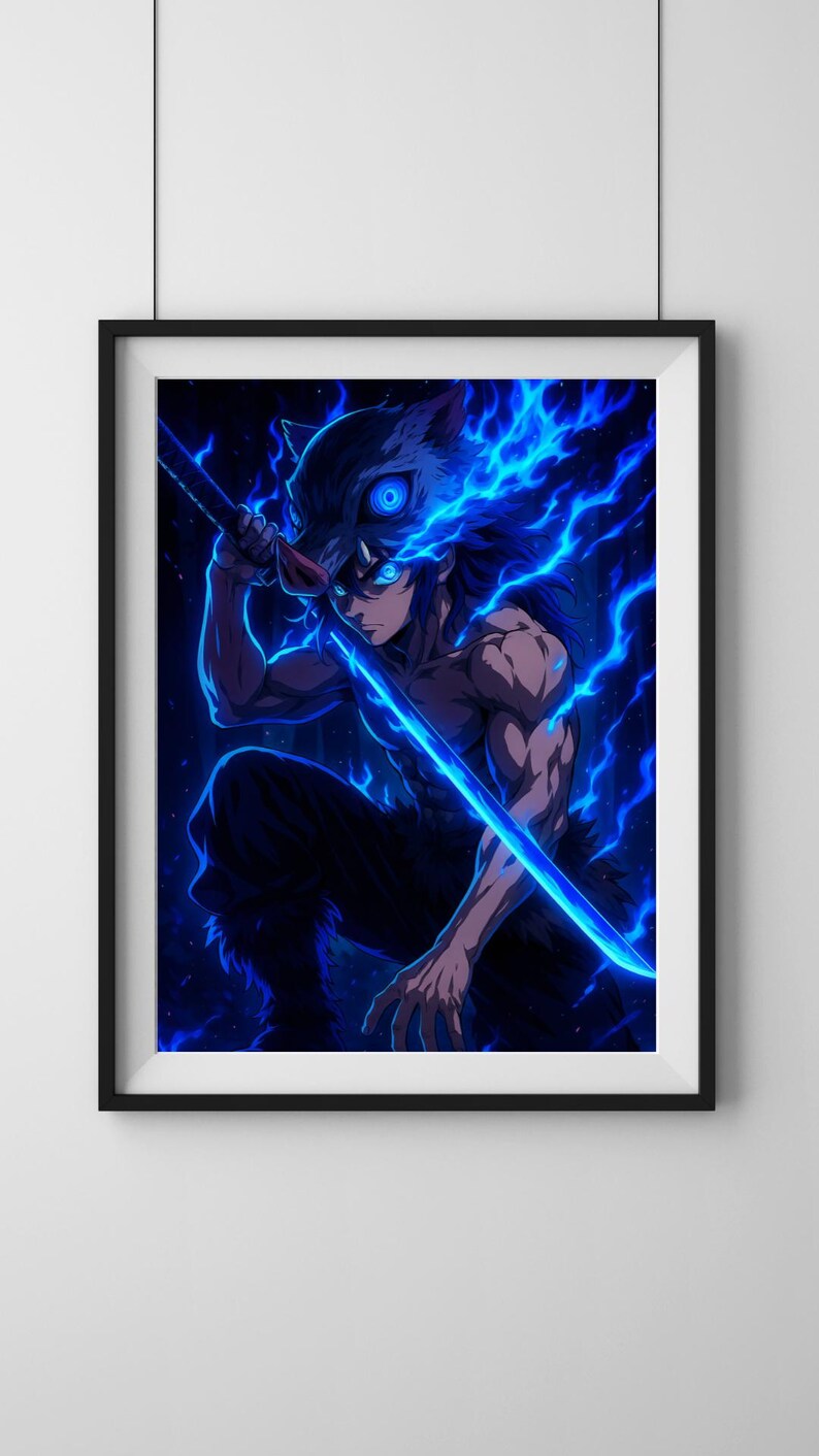 Inosuke Poster – Primal Surge | Demon Slayer Anime Print | Digital ...