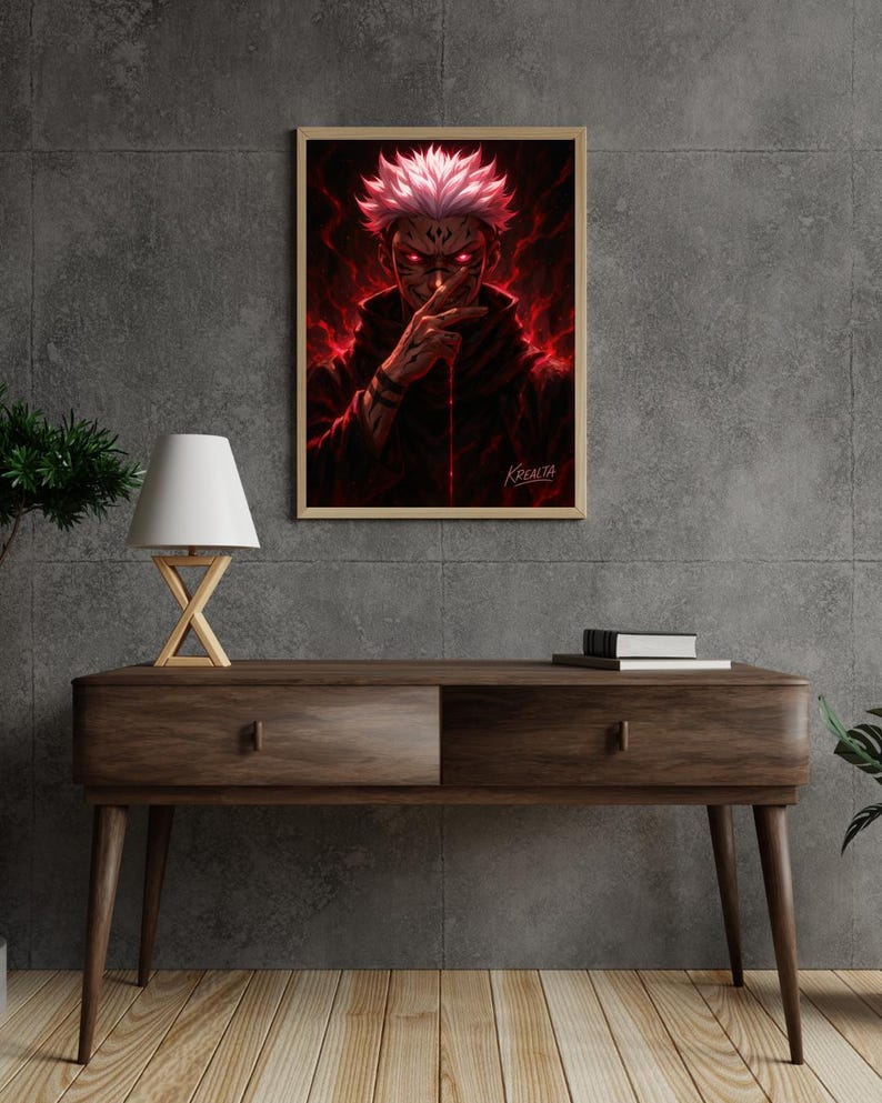Sukuna Poster – Dark Realistic Anime Art Print | Jujutsu Kaisen Digital ...