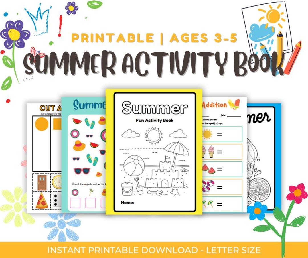 Summer Fun Preschool Activity Pack | 10 Printable Pages for Ages 3–5 ...