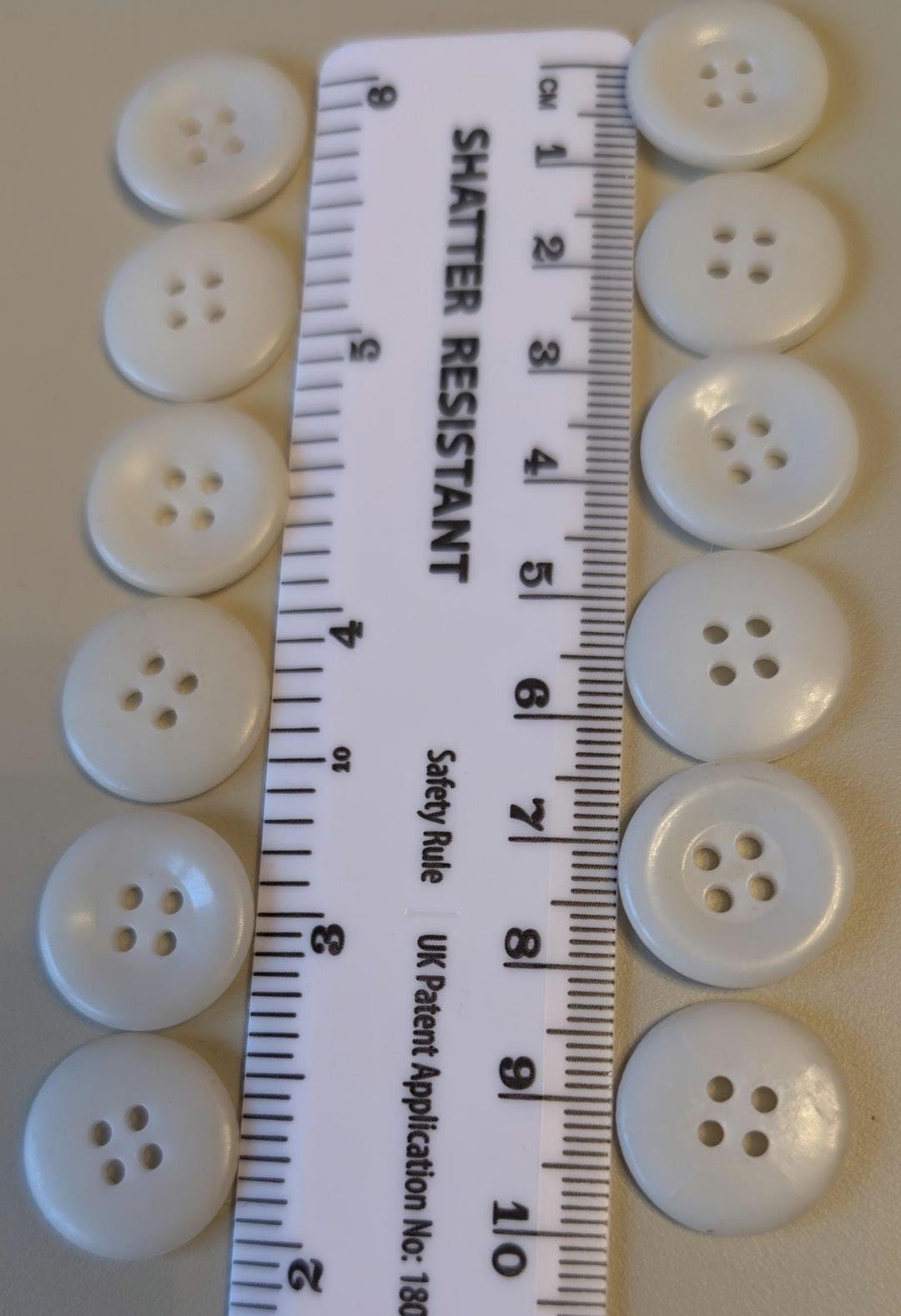 12 X 16mm Flat Buttons in a Greyish White Rimmed With 4 Sewing Holes - Etsy