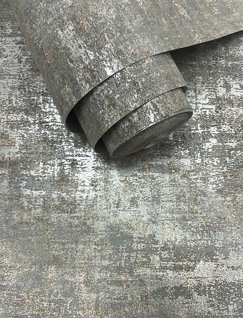 Grey Silver Metallic Modern Wallpaper Textured Sparkle Beaded Modern ...