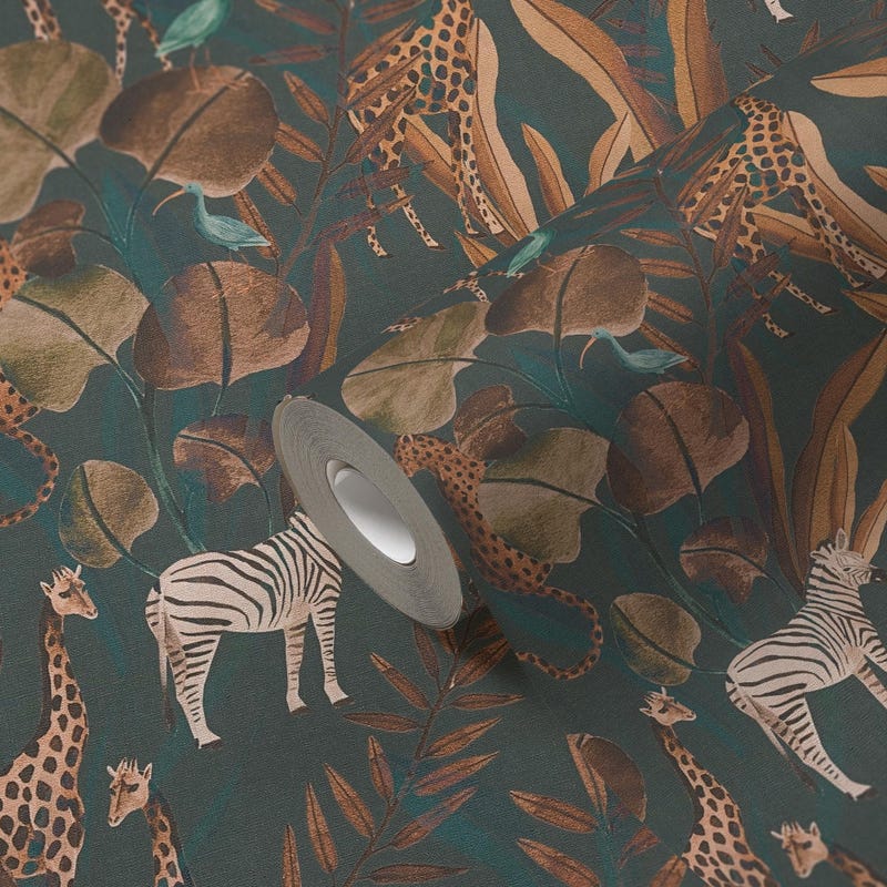 Botanical Tiger Wallpaper - Etsy