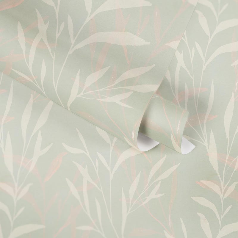 Neutral Leaf Wallpaper - Etsy